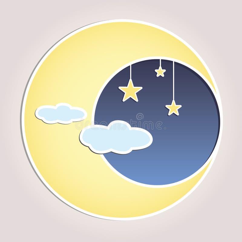Celestial Moon Vector Illustration Stock Vector - Illustration of born ...