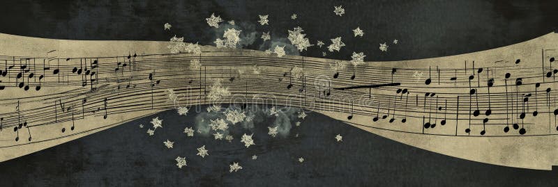 Celestial Music Sheet with Swirling Melodic Patterns Stock Illustration ...