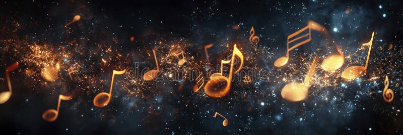 Celestial Musical Journey through the Starry Cosmos Stock Illustration ...