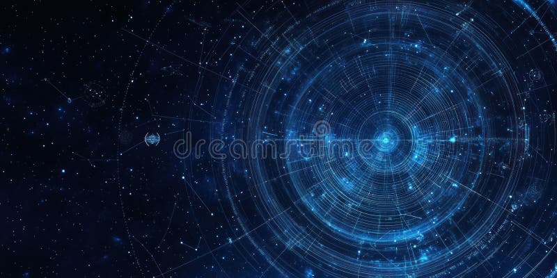 Celestial Navigation Chart with Glowing Symbols in Navy and Silver ...