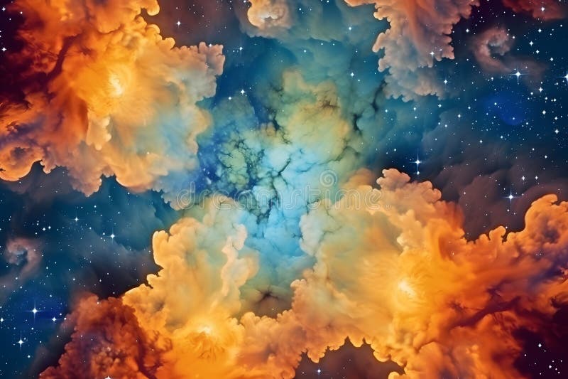 Celestial Nebula Cloudscape Stock Illustration - Illustration of nebula ...