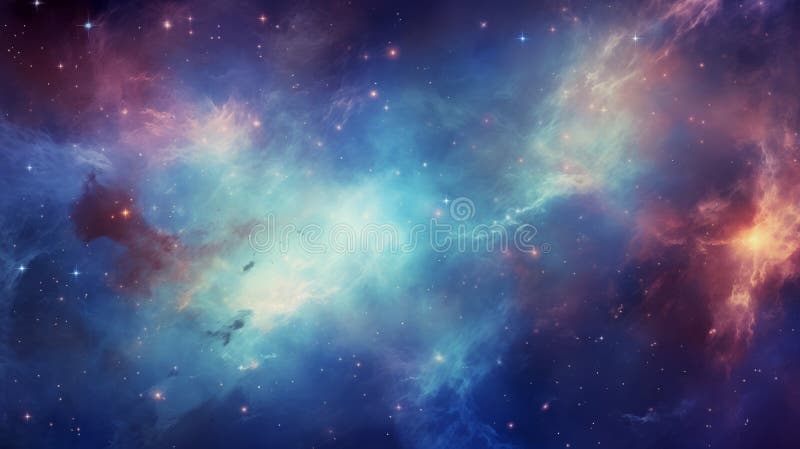 Celestial Nebula and Stardust in the Depths of Outer Space. Generative ...