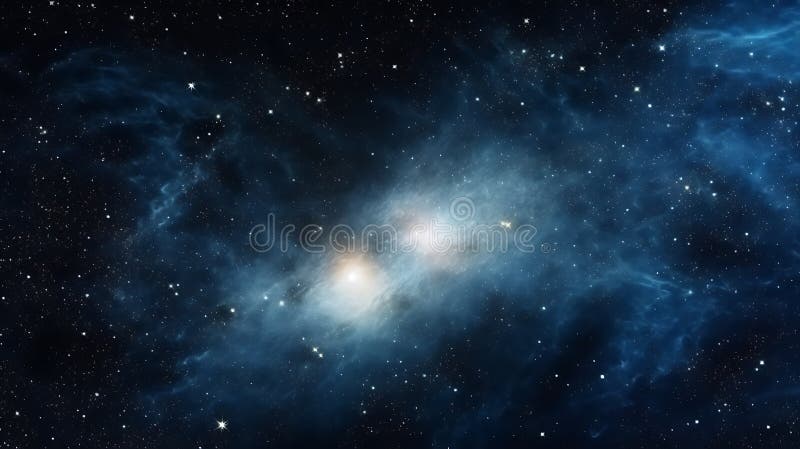 Celestial Nebula Twin Stars Cosmic Dust Space Stock Illustration ...
