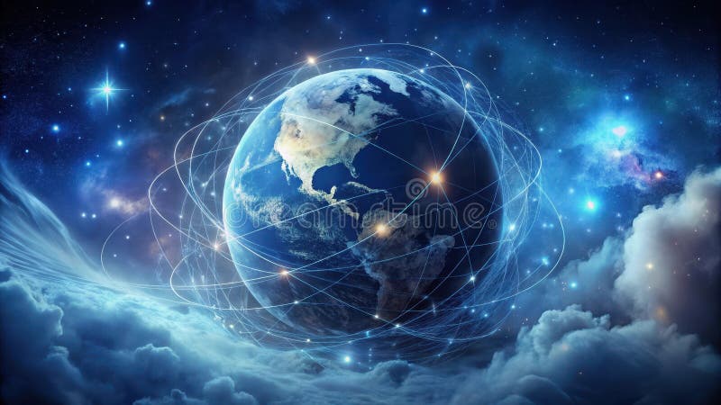 A Celestial Network Encircling the Earth, Illuminated by Distant Stars ...