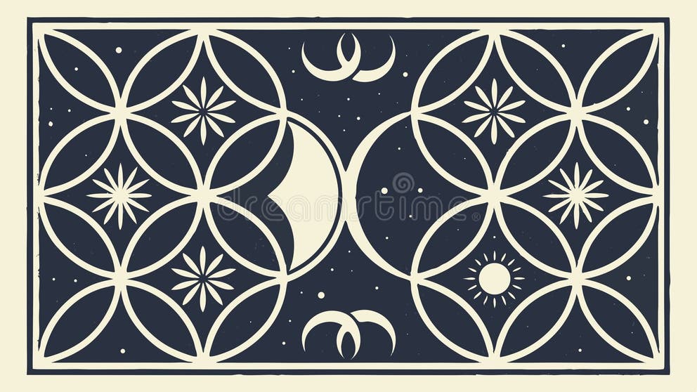 Celestial Night Sky Pattern, Moon and Stars Motif, Vector Design ...