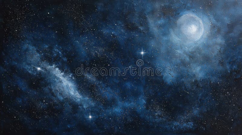 Celestial Night Sky with Stars and Cosmic Elements Stock Illustration ...