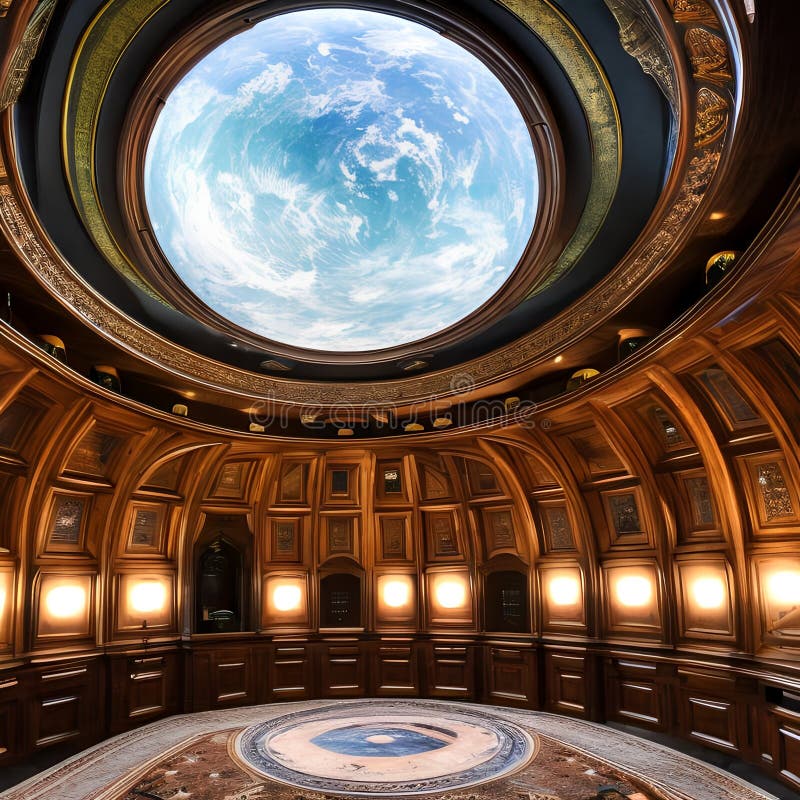 A Celestial Observatory-inspired Study with a Domed Ceiling, Telescope ...