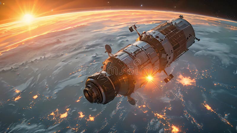 Celestial Observer: Satellite Explores Space in Animation. Stock Footage - Video of connectivity ...