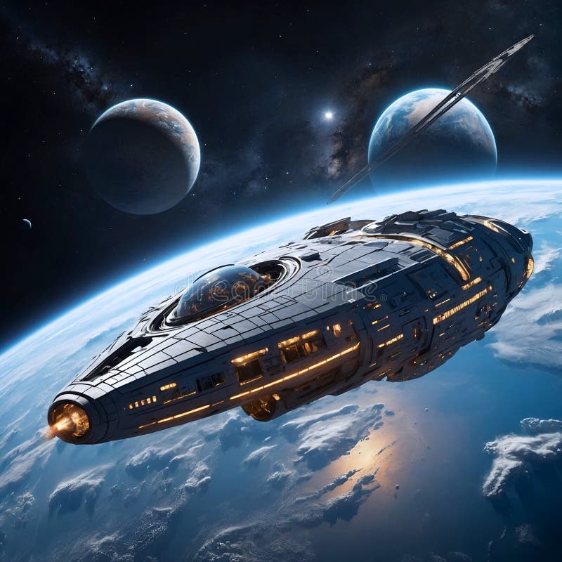 Celestial Odyssey: the Frontier of Space Exploration Stock Illustration ...