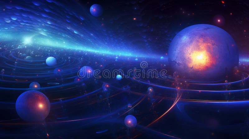 Celestial Odyssey in a Surreal Hyper Space Stock Illustration ...