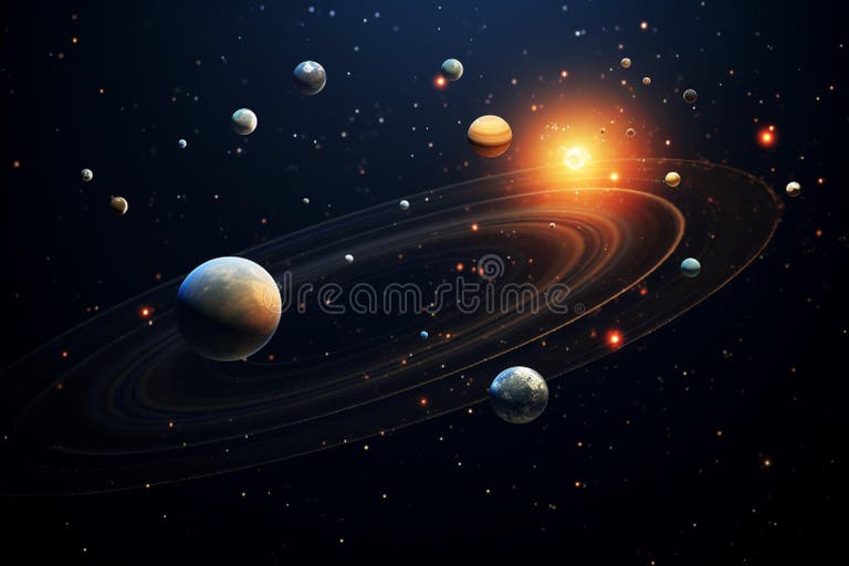 Celestial Orbits: Realistic 3D Illustration of Planetary Motion in ...