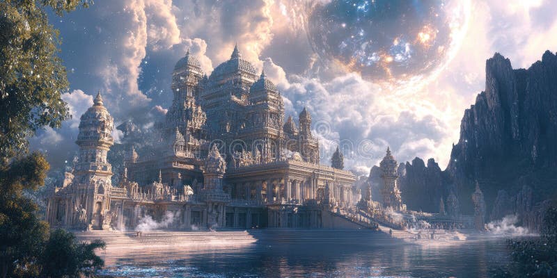 A Celestial Palace Resting on the Edge of the Universe for Mythical ...