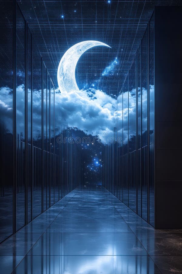 Celestial Pathway Dreamy Night Sky Digital Art Serene Setting Low Angle ...
