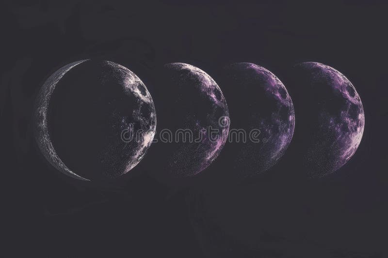 Celestial Phases Panorama stock illustration. Illustration of nature ...