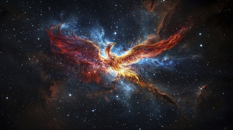 Celestial Phenomenon Phoenix Constellation Outer Space Digital Art ...