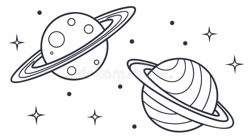 Celestial Planets in Deep Space, Cosmic Exploration, Vector Design ...