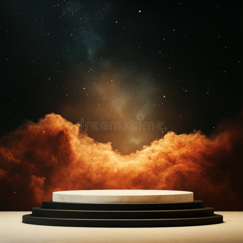 Celestial Podium: Cosmic Stage for Product Display. Stock Illustration ...