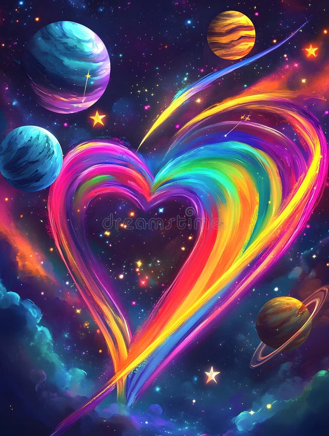 Celestial Pride: the Universe Celebrating Love in Cosmic Colors Stock ...