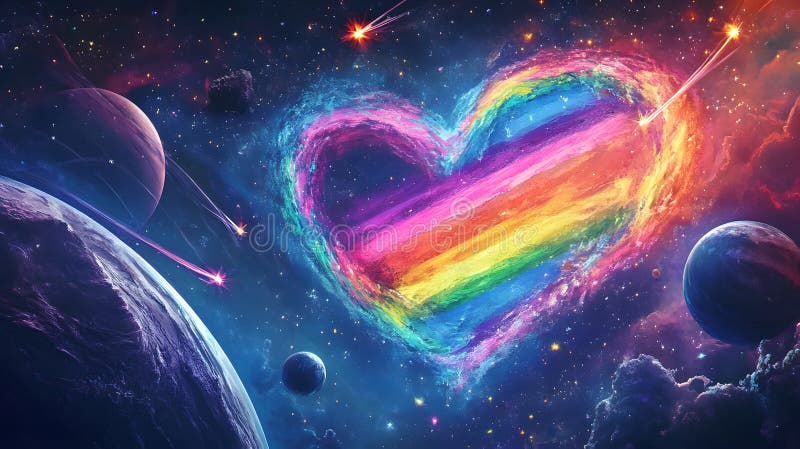 Celestial Pride: the Universe Celebrating Love in Cosmic Colors Stock ...
