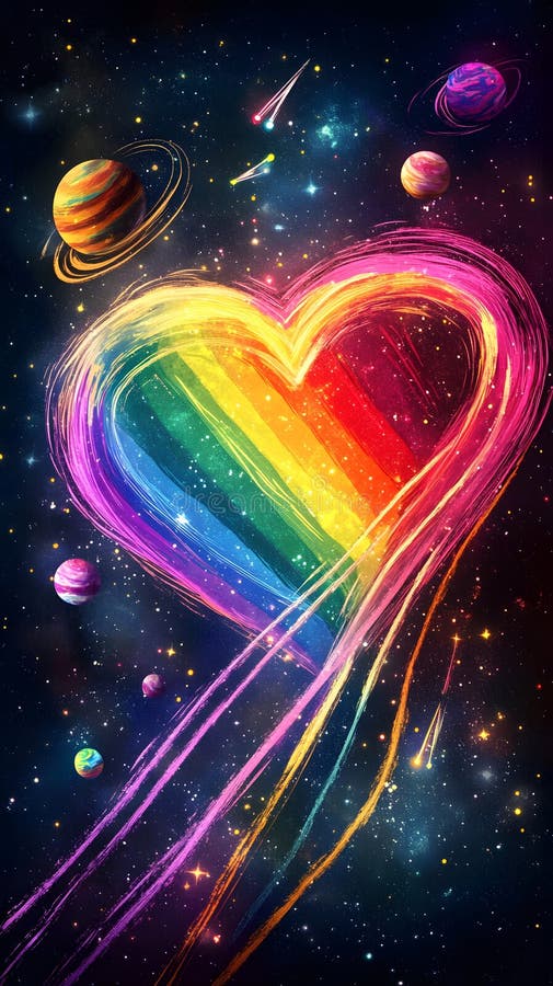 Celestial Pride: the Universe Celebrating Love in Cosmic Colors Stock ...