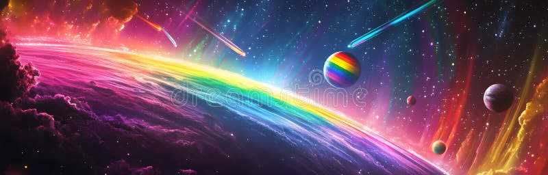 Celestial Pride: the Universe Celebrating Love in Cosmic Colors Stock ...