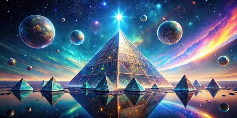 Celestial Pyramid a Vision of Cosmic Geometry and Reflective Waters ...