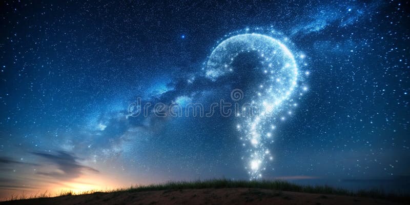 Celestial Query a Starry Sky Illuminated by a Giant Question Mark of ...