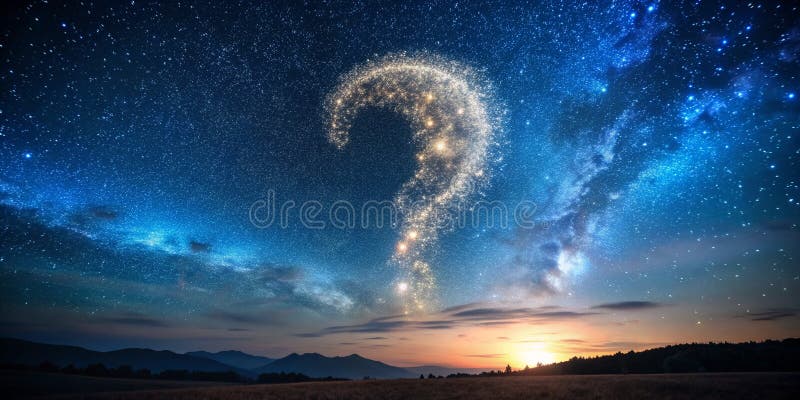 Celestial Query a Starry Sky Illuminated by a Giant Question Mark of ...