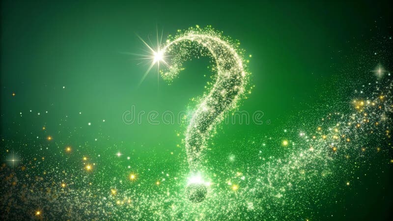 Celestial Question Mark Particle Bounce: Mystical Green Screen Effect ...
