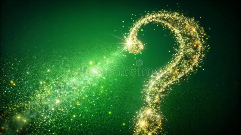 Celestial Question Mark Particle Bounce: Mystical Green Screen Effect ...