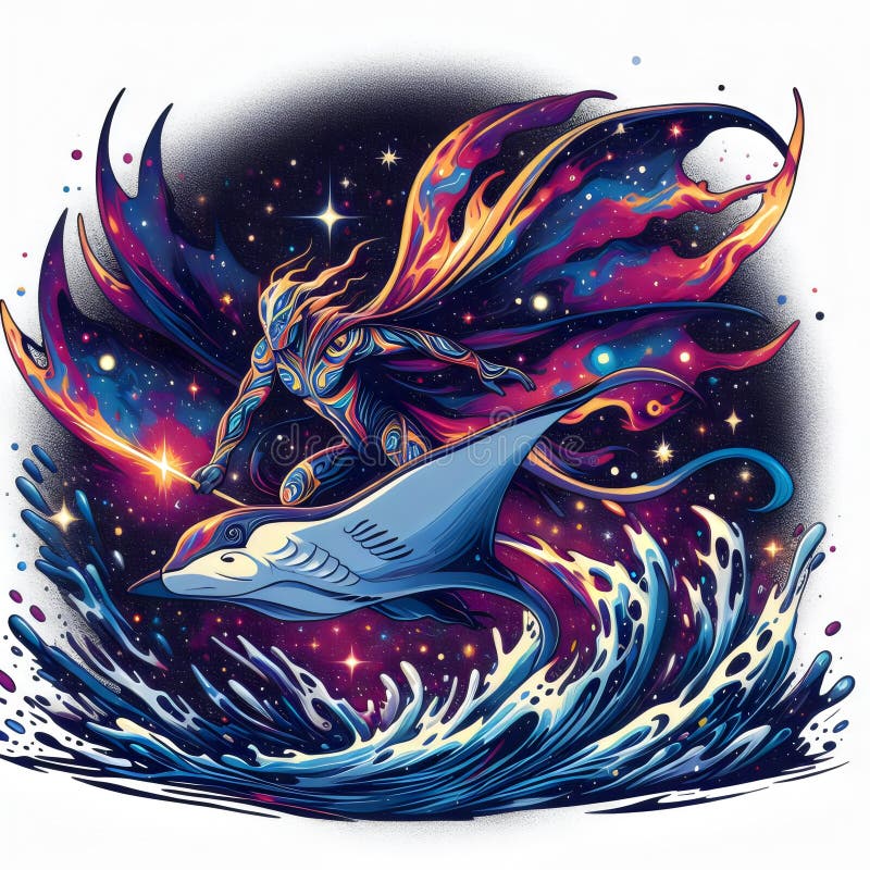 Celestial Race Hark Mascot Wave Vector Artwork Stock Vector ...