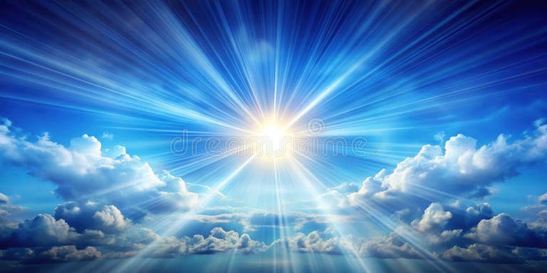 Celestial Radiance a Bright Sunburst Illuminates a Dramatic Cloudscape ...