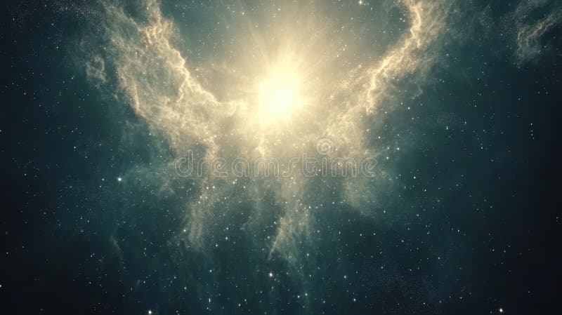 Celestial Radiance Starry Nebula with Intense Light Burst in Deep Space ...