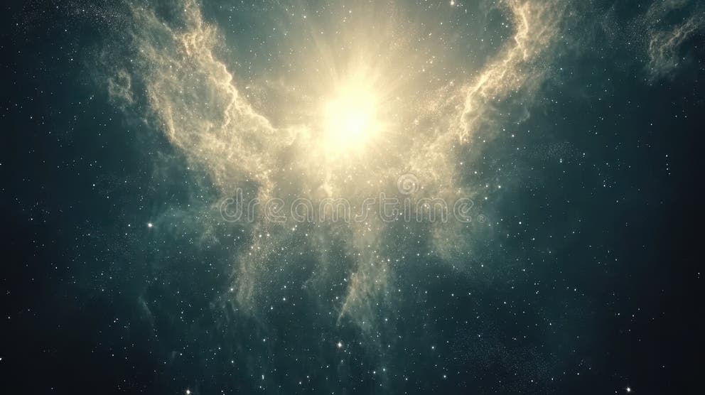 Celestial Radiance Starry Nebula with Intense Light Burst in Deep Space ...