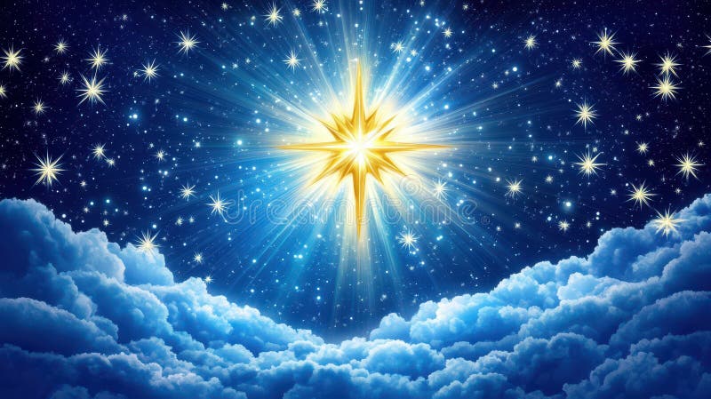 Celestial Radiance a Starry Night Sky Above Ethereal Clouds, Shining ...