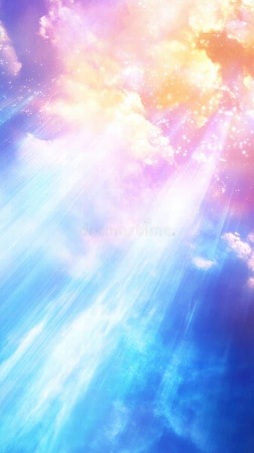 Celestial Radiance, a Symphony of Colors in the Sky Stock Illustration ...