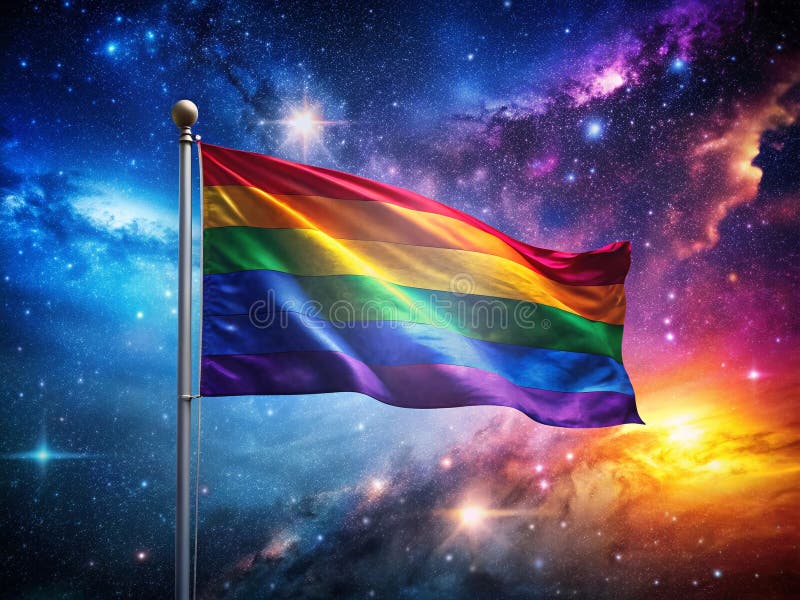 Celestial Rainbow Pride Flag a Customizable Night Sky Design for LGBTQ ...