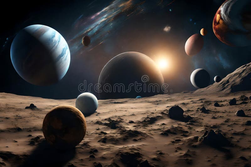 Celestial Reverie: Abstract Space Background with Revolving Nebulae and ...