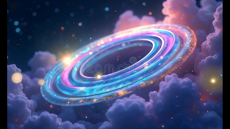 Celestial Ring: a Dreamlike Digital Artwork Stock Footage - Video of ...