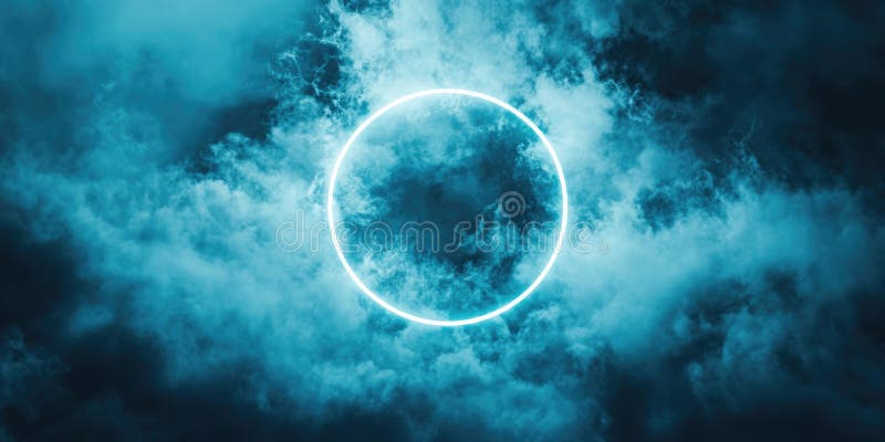 Celestial Ring: Epic Dark Sky with Glowing Moon and Clouds Stock Image - Image of mystery ...