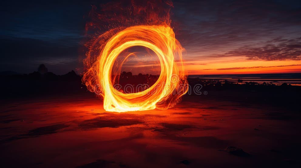 Celestial ring fire stock illustration. Illustration of brightness ...
