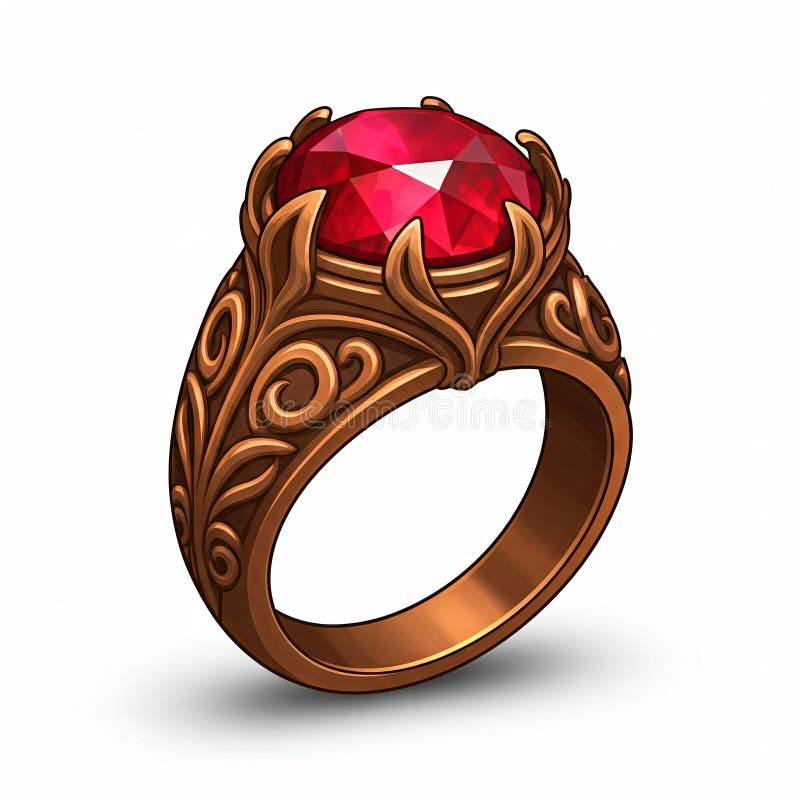 Celestial Ruby Ring stock illustration. Illustration of enchanted ...