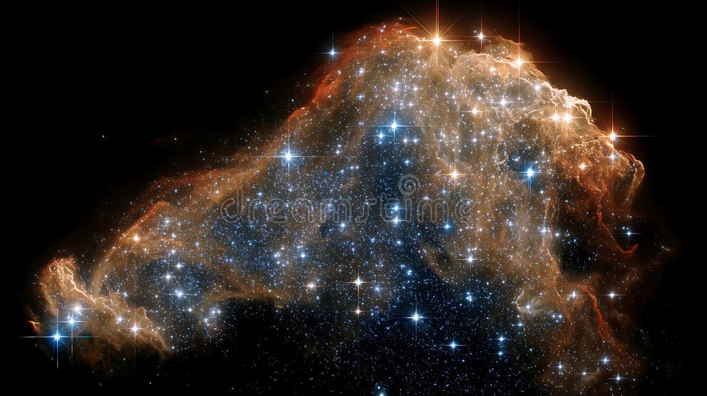 A Celestial Scene Featuring a Stunning Nebula with a Luminous, Cloud ...