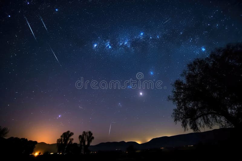 A Celestial Scene, with Planets and Stars Visible in the Night Sky ...