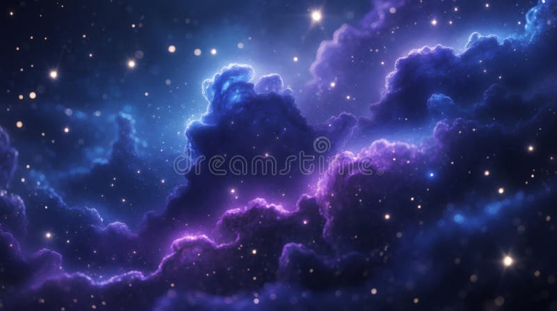 Celestial Skies: a Mesmerizing Blend of Nebulous Clouds and Twinkling ...