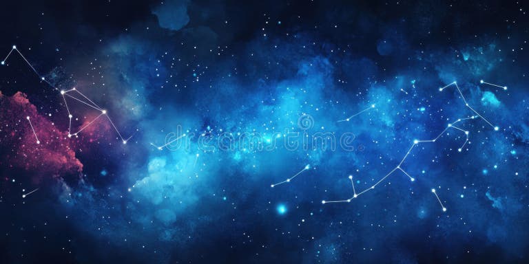 Celestial Sky with Constellations and Vibrant Cosmic Colors in Deep ...