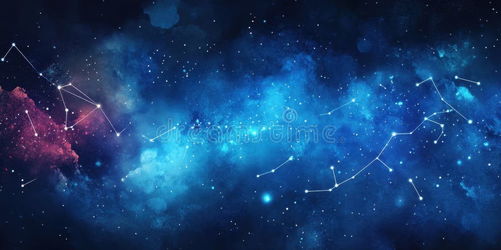 Celestial Sky with Constellations and Vibrant Cosmic Colors in Deep ...