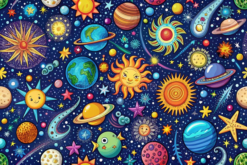 Celestial Space Doodle Silhouette Journal Page Layouts Elegant ...