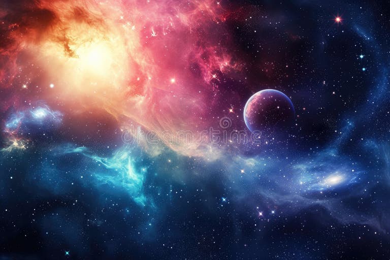 Celestial Space Scene with Cosmic Wonders and Astronomical Features ...