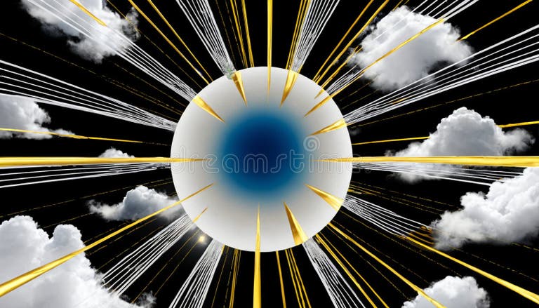 Celestial Sphere with Radiant Rays Stock Photo - Image of gold ...